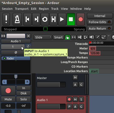 Recording Audio – Ardour 4